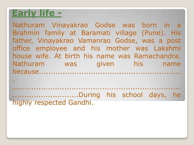 Nathuram godse | PPTX | Hinduism | Religion & Spirituality