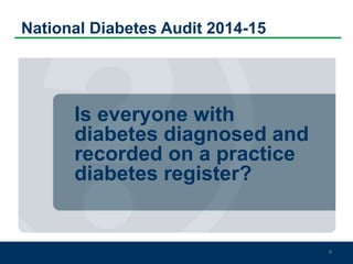 National Diabetes Audit (NDA) Care Processes and Treatment Targets 2013 ...