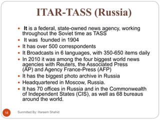 Nationl And International news agencies | PPTX