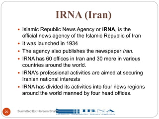 Nationl And International news agencies | PPTX