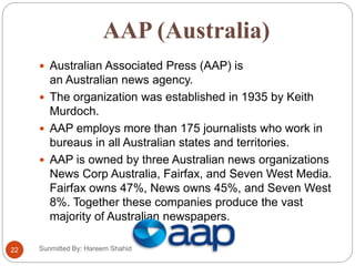 Nationl And International news agencies | PPTX