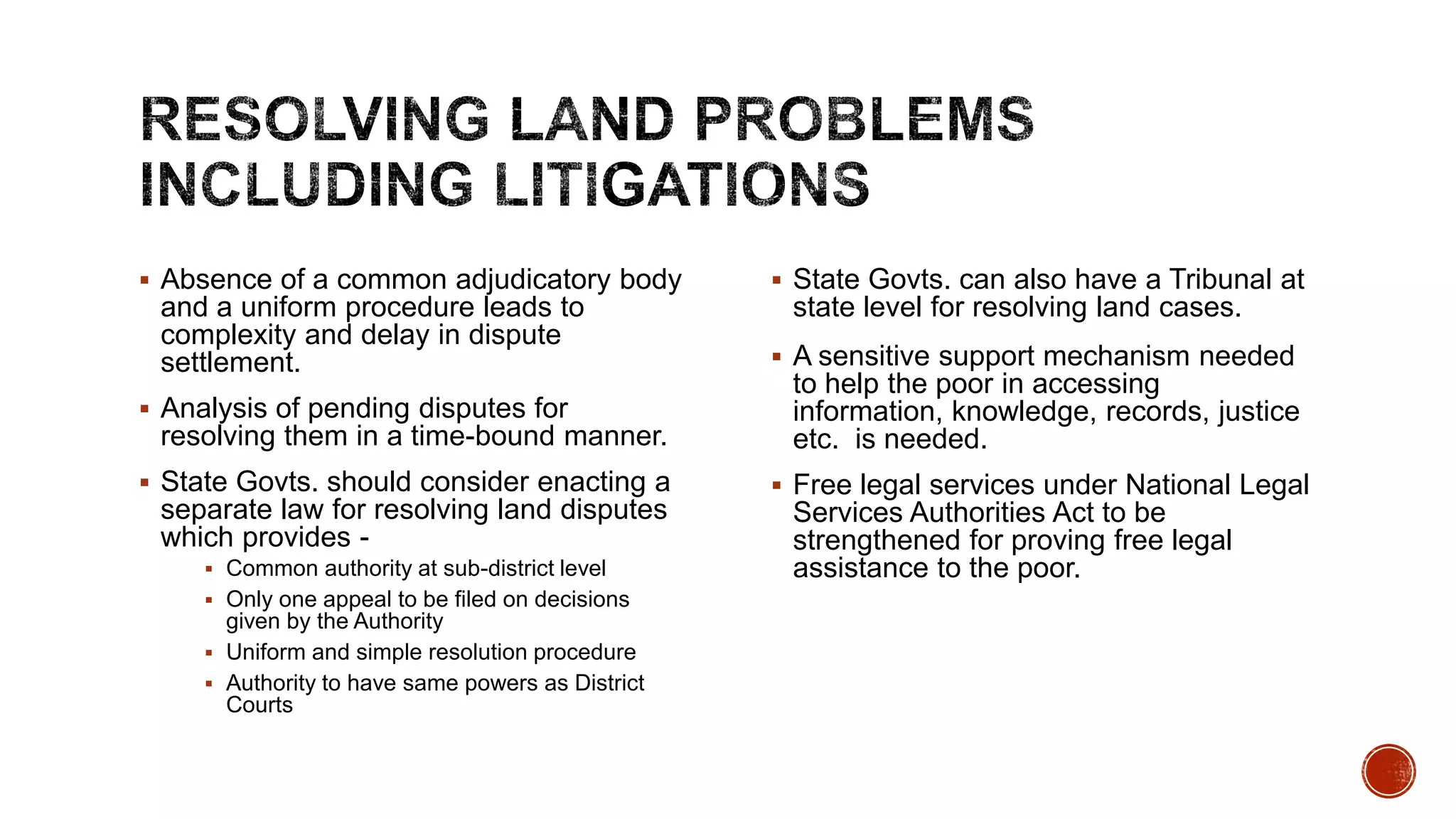 National Land Reforms Policy [Draft, July 2013] | PPTX