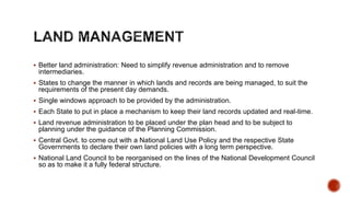 National Land Reforms Policy [Draft, July 2013] | PPTX