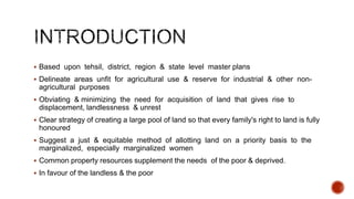 National Land Reforms Policy [Draft, July 2013] | PPTX