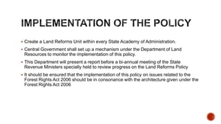 National Land Reforms Policy [Draft, July 2013] | PPTX