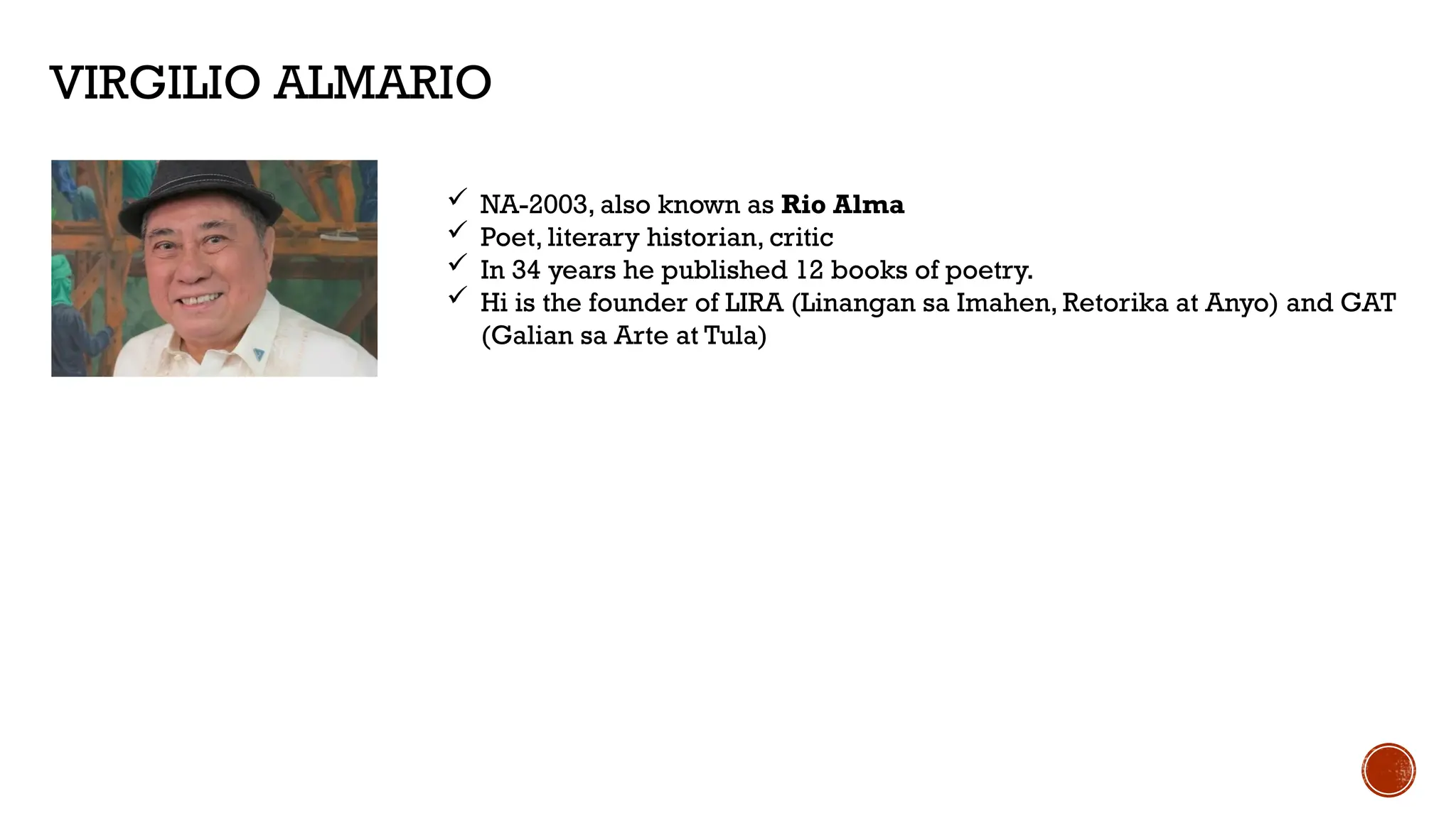 NATIONAL-ARTISTS-FOR-LITERATURE PowerPoint | PPTX | Books and Literature