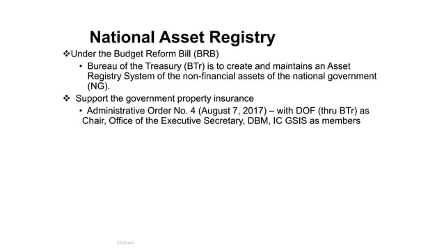 NATIONAL-ASSET-REGISTRY-2022.pptx | Business Accounting & Finance ...