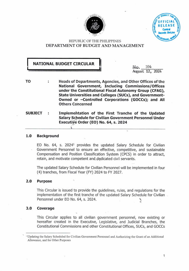NATIONAL-BUDGET-CIRCULAR-NO-594 Of the Philippines | PDF