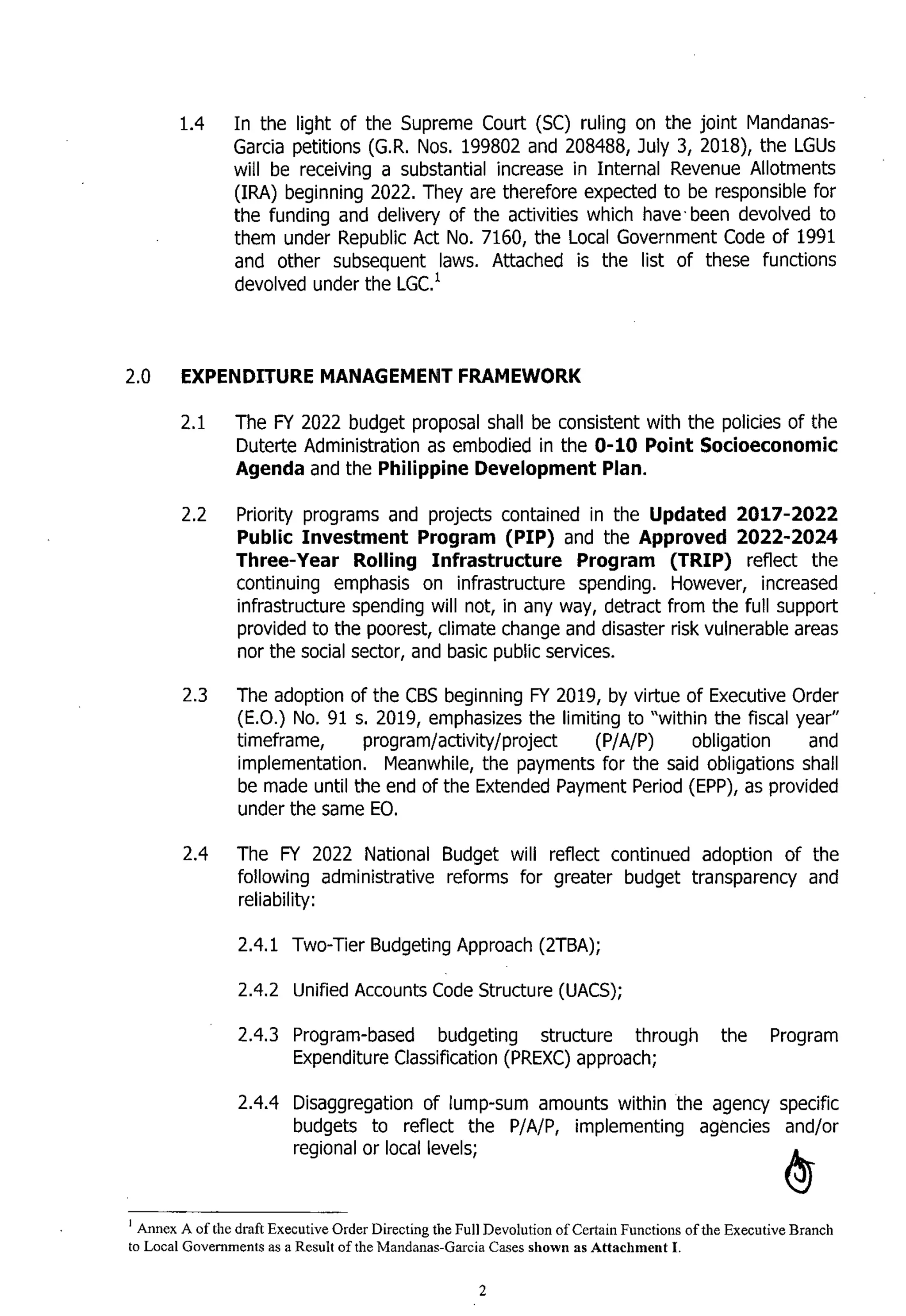 National budget-memorandum-no-138 | PDF