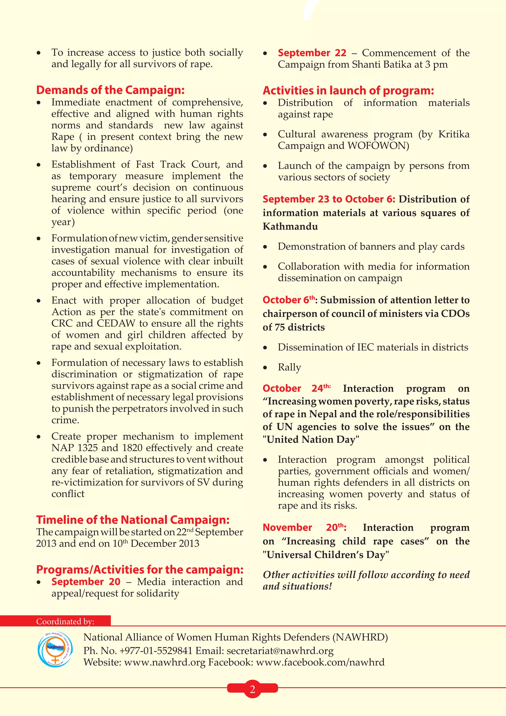National campaign against rape | PDF