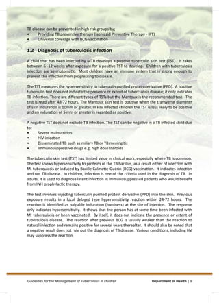 GUIDELINES FOR THE MANAGEMENT OF TUBERCULOSIS IN CHILDREN | PDF