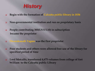 National library of India. Library and information science | PPTX