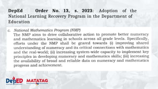 National-Mathematics-Program for Elementary and Secondarypptx | PPTX