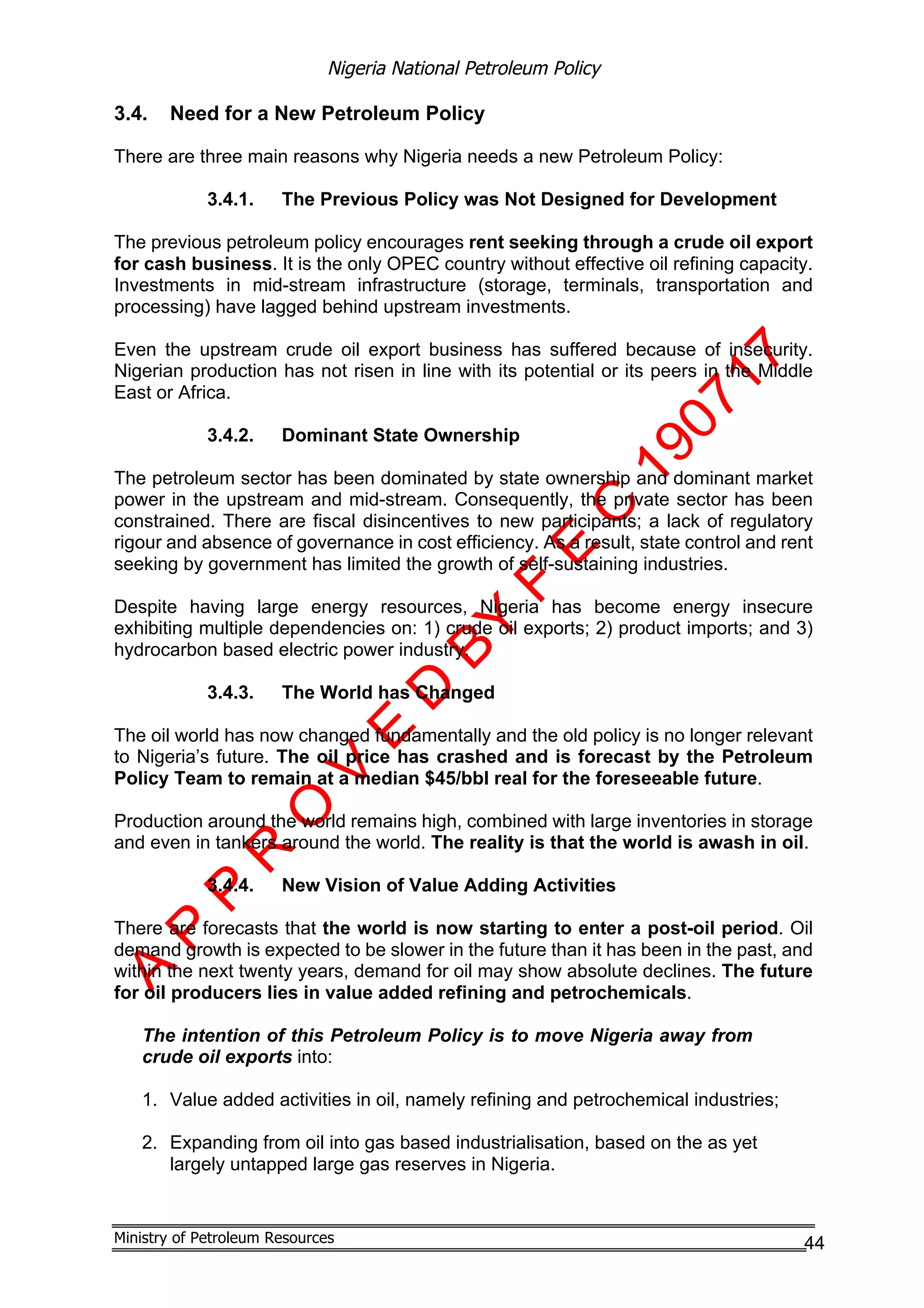National petroleum-policy-approved-by-fec-in-july-2017 | PDF