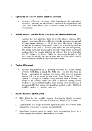National Readership Studies India - NRS - 2006 | PDF