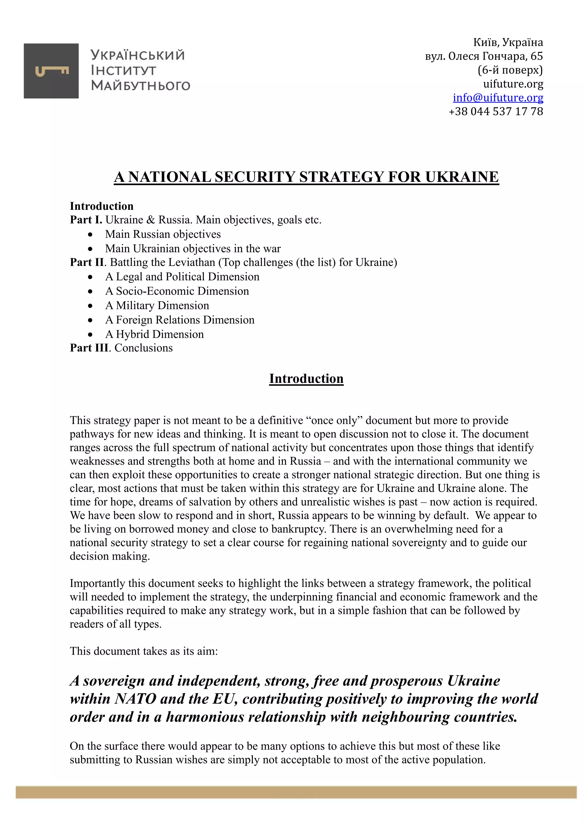 National security strategy | PDF