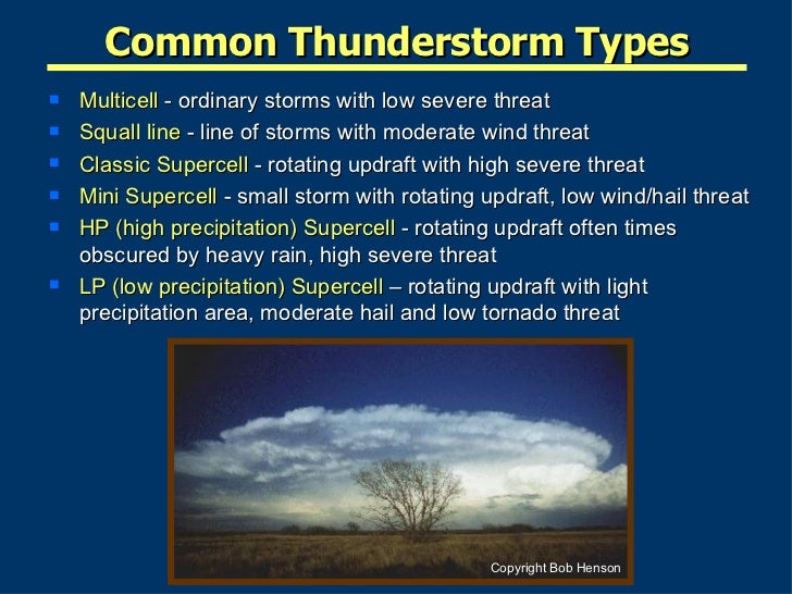 Common Thunderstorm Types Multicell Common Thunderstorm Types Multicell