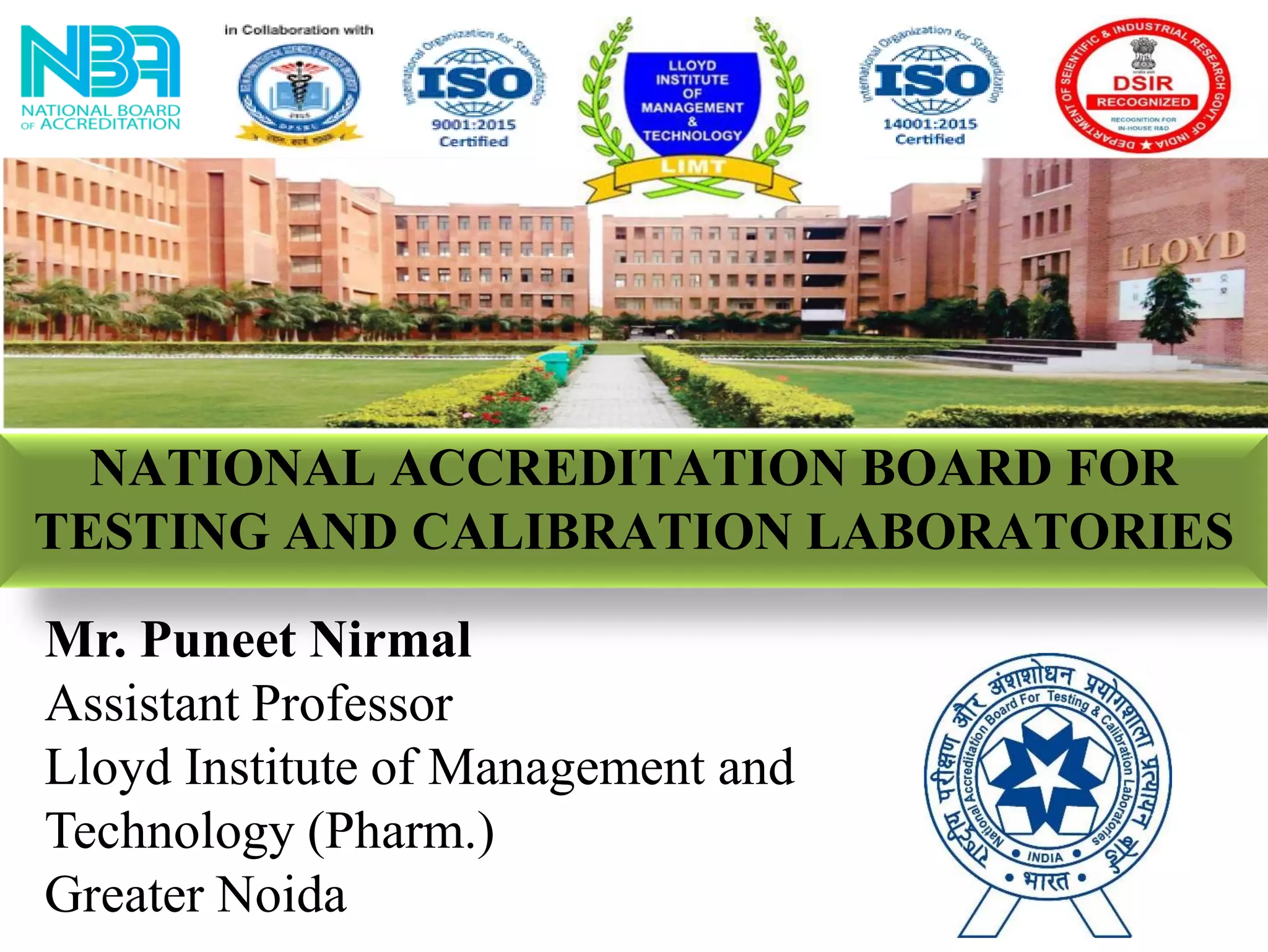 National Accreditation Board for Testing and Calibration Laboratories ...