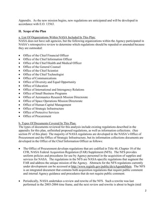 NASA Regulatory Reform Plan August 2011 | PDF