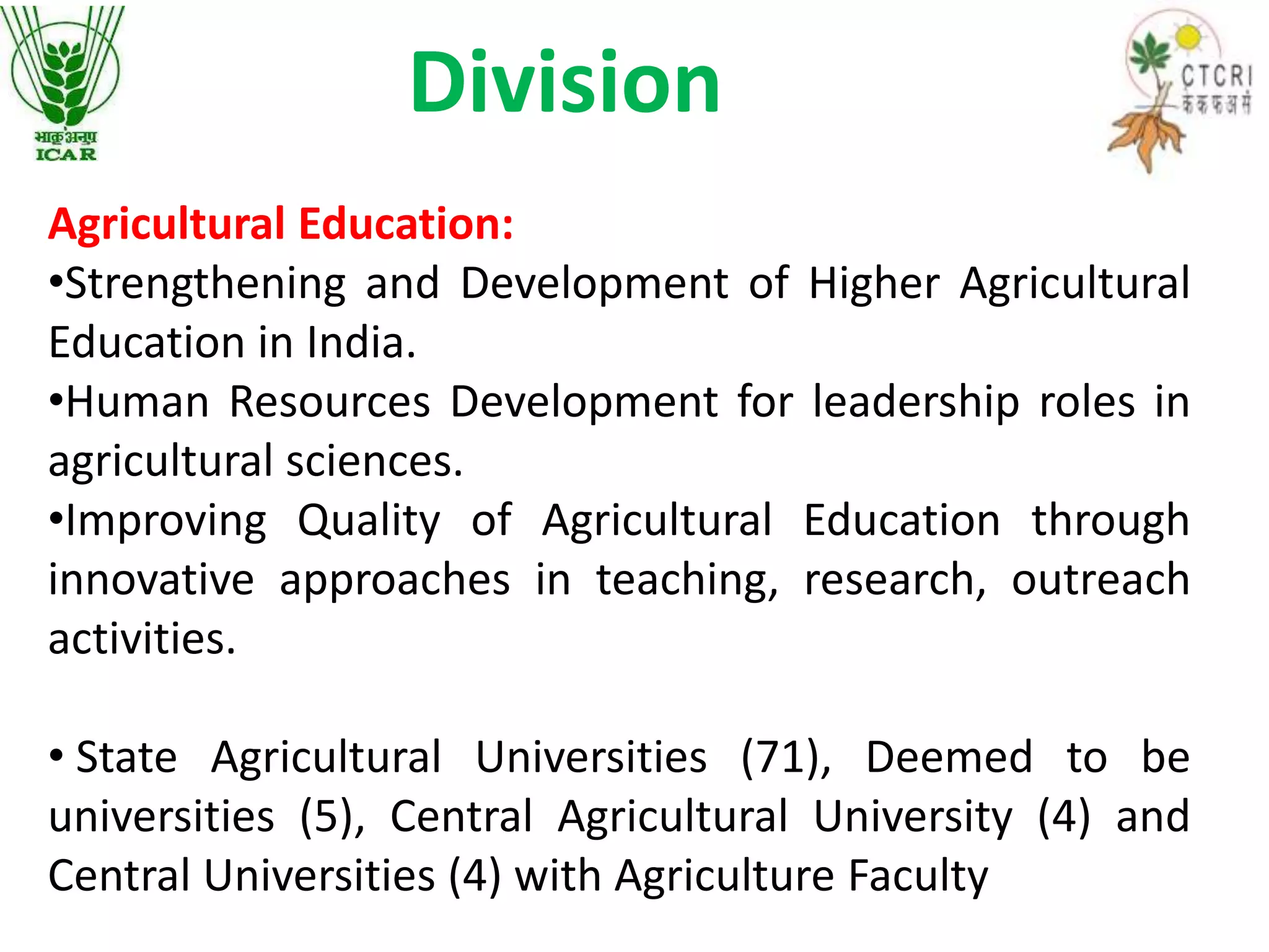National agricultural research system (NARS) & ICAR, government of ...