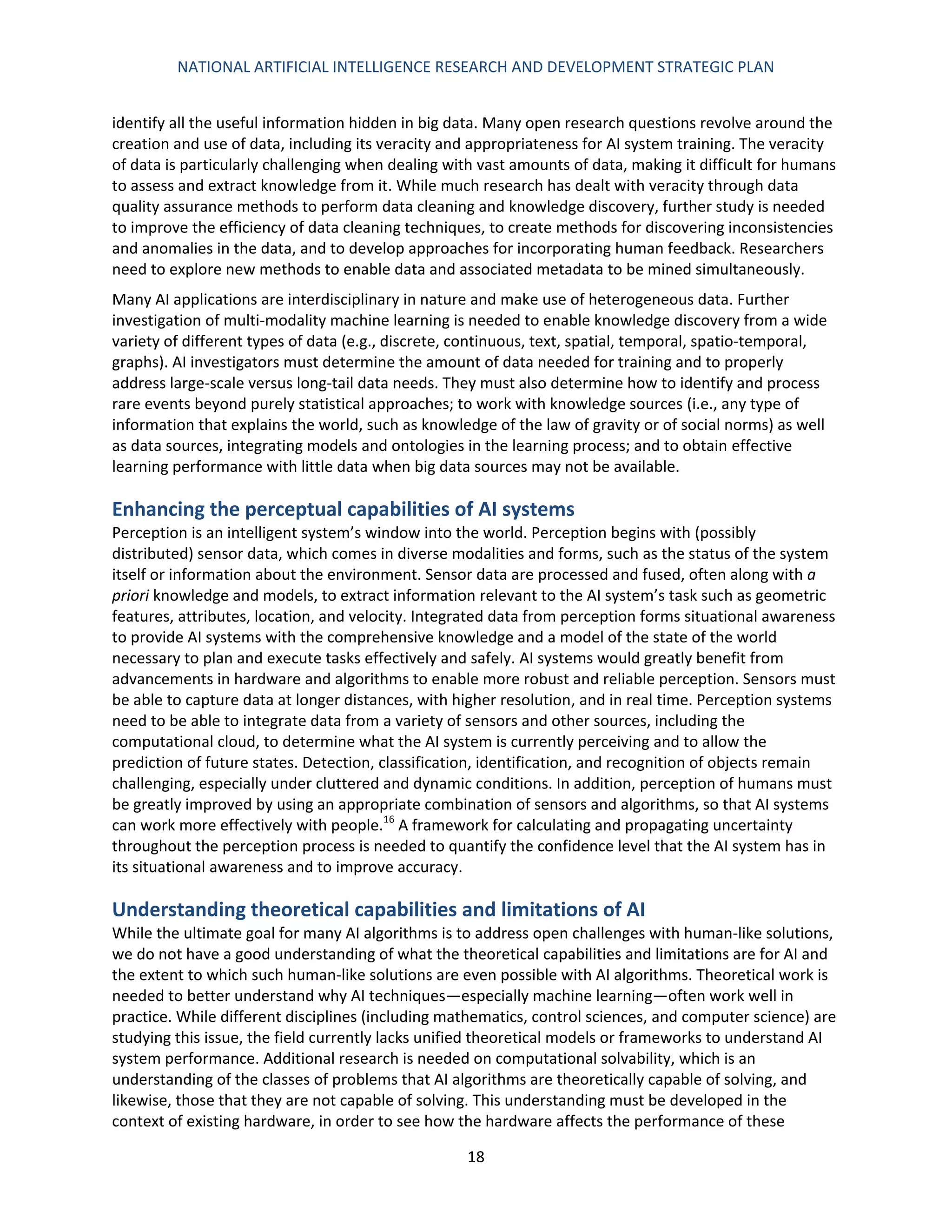 NATIONAL ARTIFICIAL INTELLIGENCE RESEARCH AND DEVELOPMENT STRATEGIC PLAN | PDF