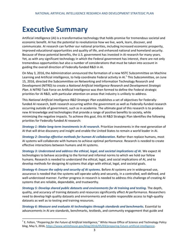 NATIONAL ARTIFICIAL INTELLIGENCE RESEARCH AND DEVELOPMENT STRATEGIC PLAN | PDF