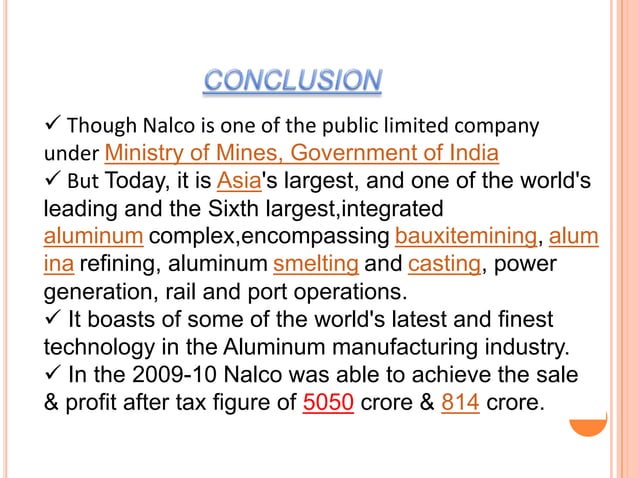National aluminium company limited | PPTX National aluminium company limited | PPTX