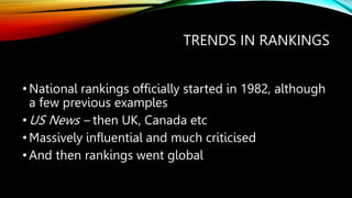 Developments in National and Regional Rankings | PPTX
