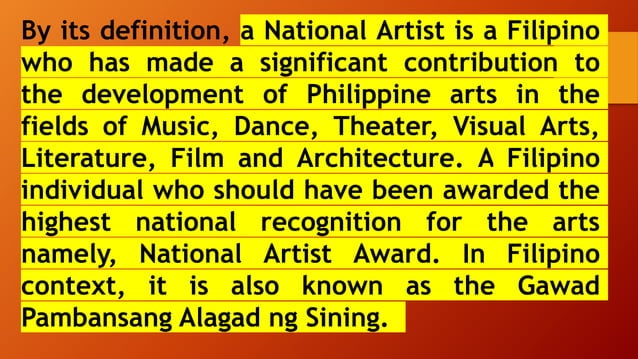 National Artists of the Philippines.pptx | Design | Fine Art