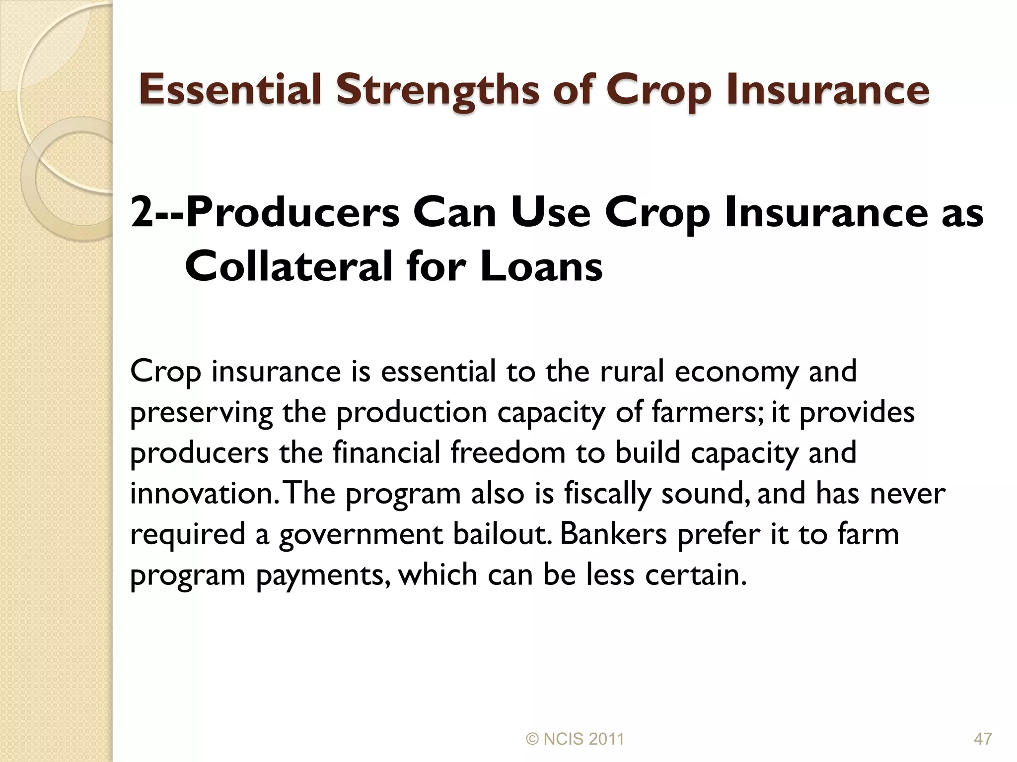The Role of Crop Insurance in Managing Risk | PDF
