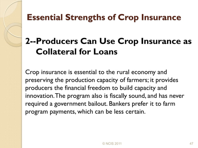 The Role of Crop Insurance in Managing Risk | PPT