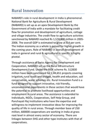 National bank for agriculture and rural developmen project for bfs | DOCX
