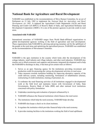 National bank for agriculture and rural development | DOC