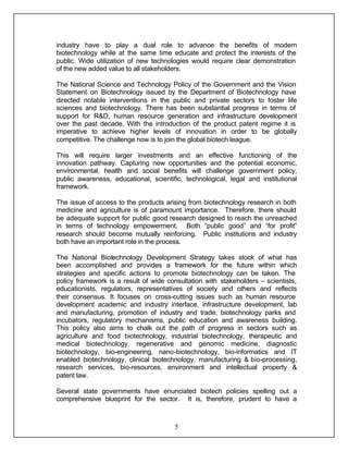 National biotech developemt strategy | PDF | Biotech and Biomedical ...