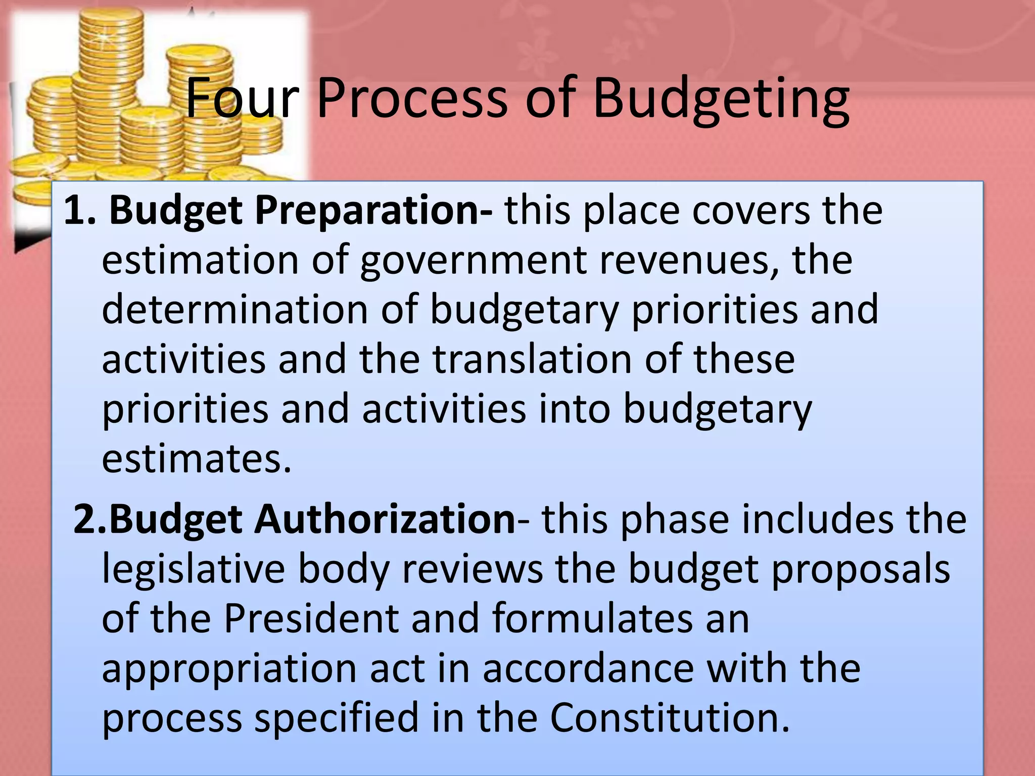 National budget (philippines setting) by Ms. Merafe A. Ebreo | PPT