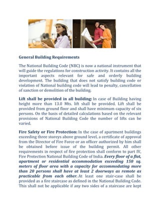 National building code for residential apartments in india | PDF