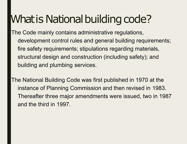 National building codes | PPTX