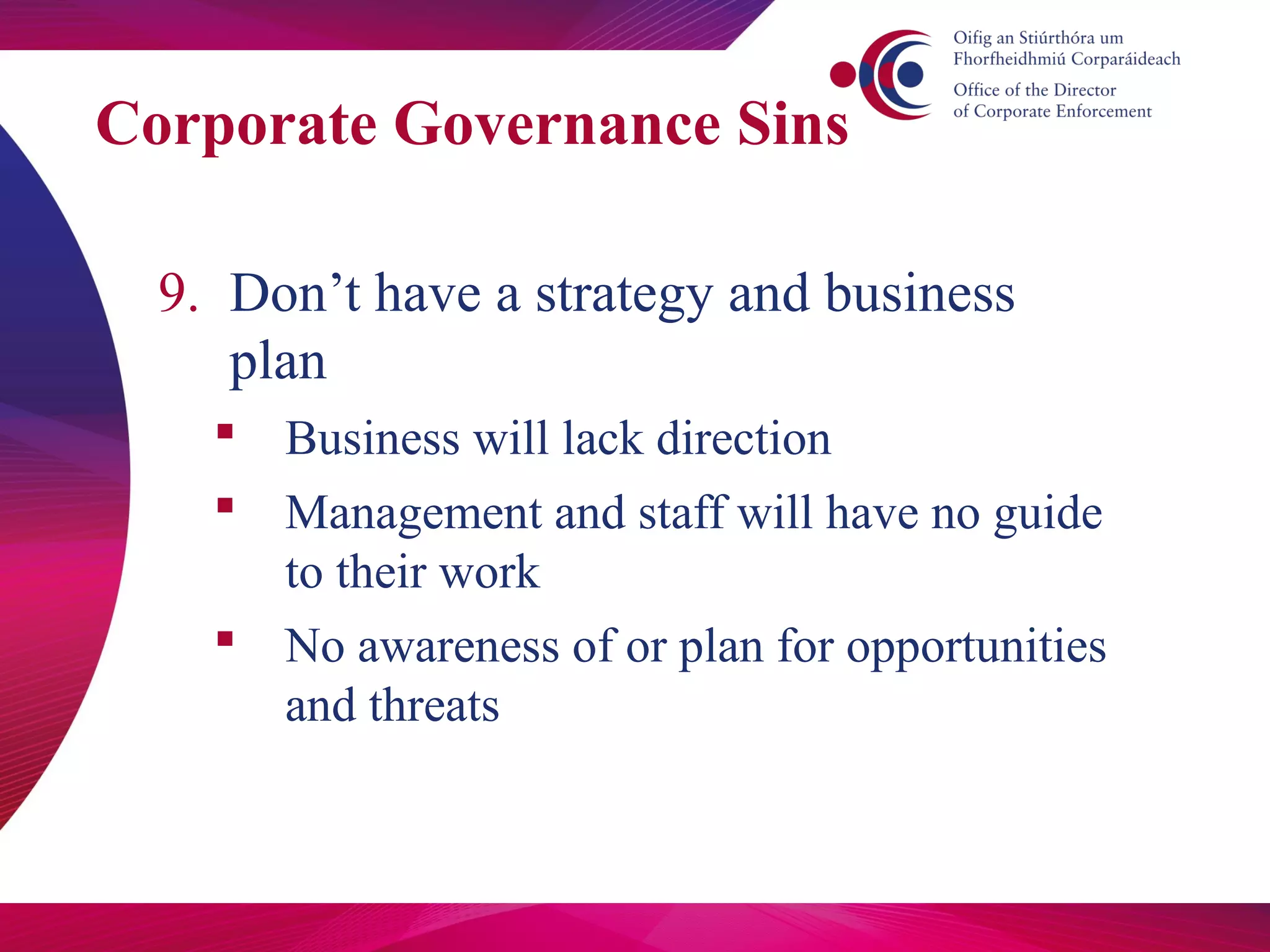 10 most common corporate governance sins, and how to avoid them | PPT