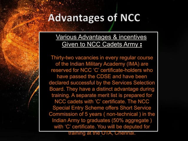 National Cadet Corps (NCC) | PPTX | Sports