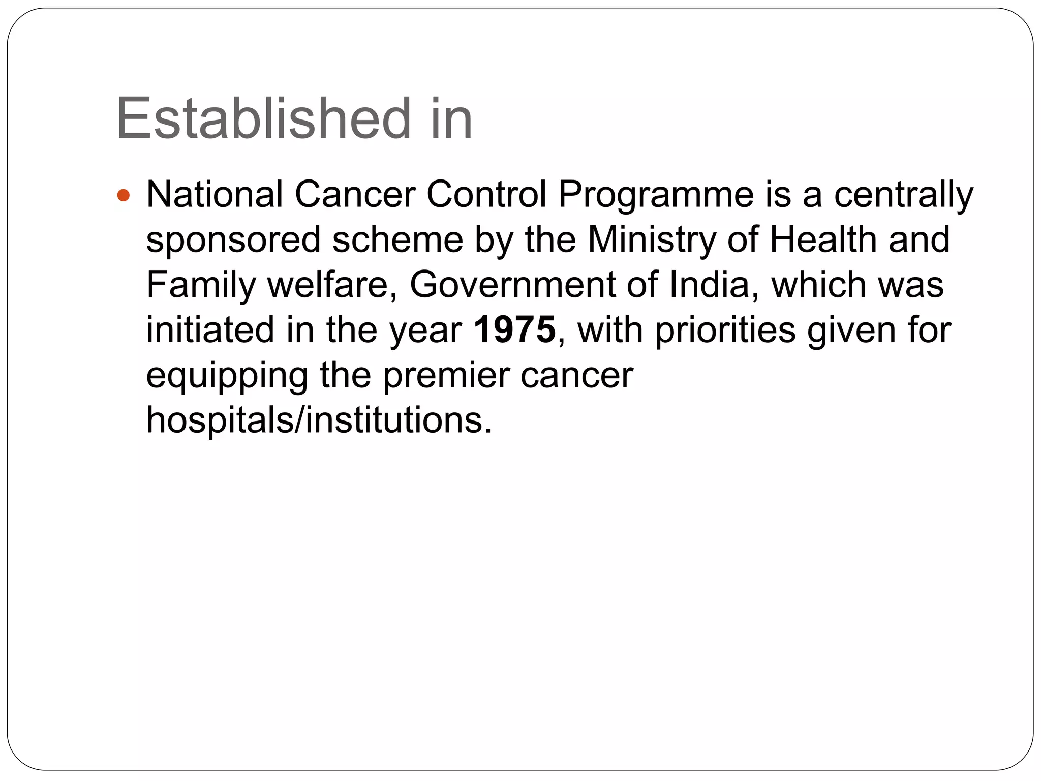 National cancer control programme | PPTX