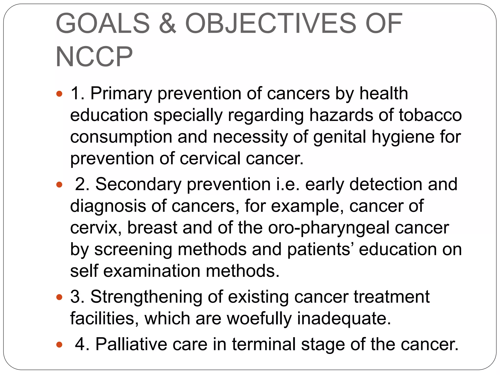 National cancer control programme | PPTX