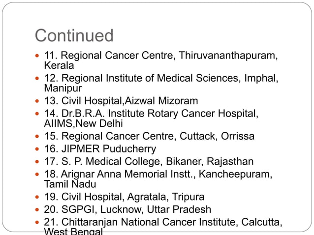National cancer control programme | PPTX | Cancer | Diseases and Conditions