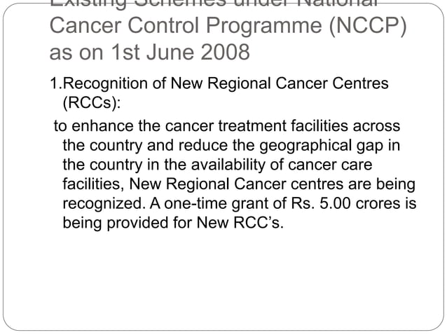National cancer control programme | PPTX | Cancer | Diseases and Conditions