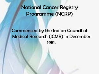 National cancercontrol programme power point presentation | PPTX