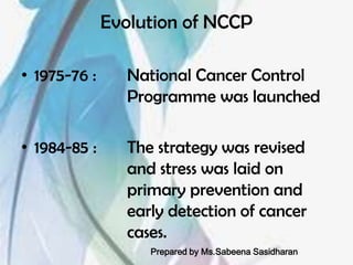 National cancercontrol programme power point presentation | PPTX