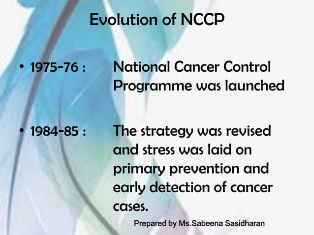 National cancercontrol programme power point presentation | PPTX ...