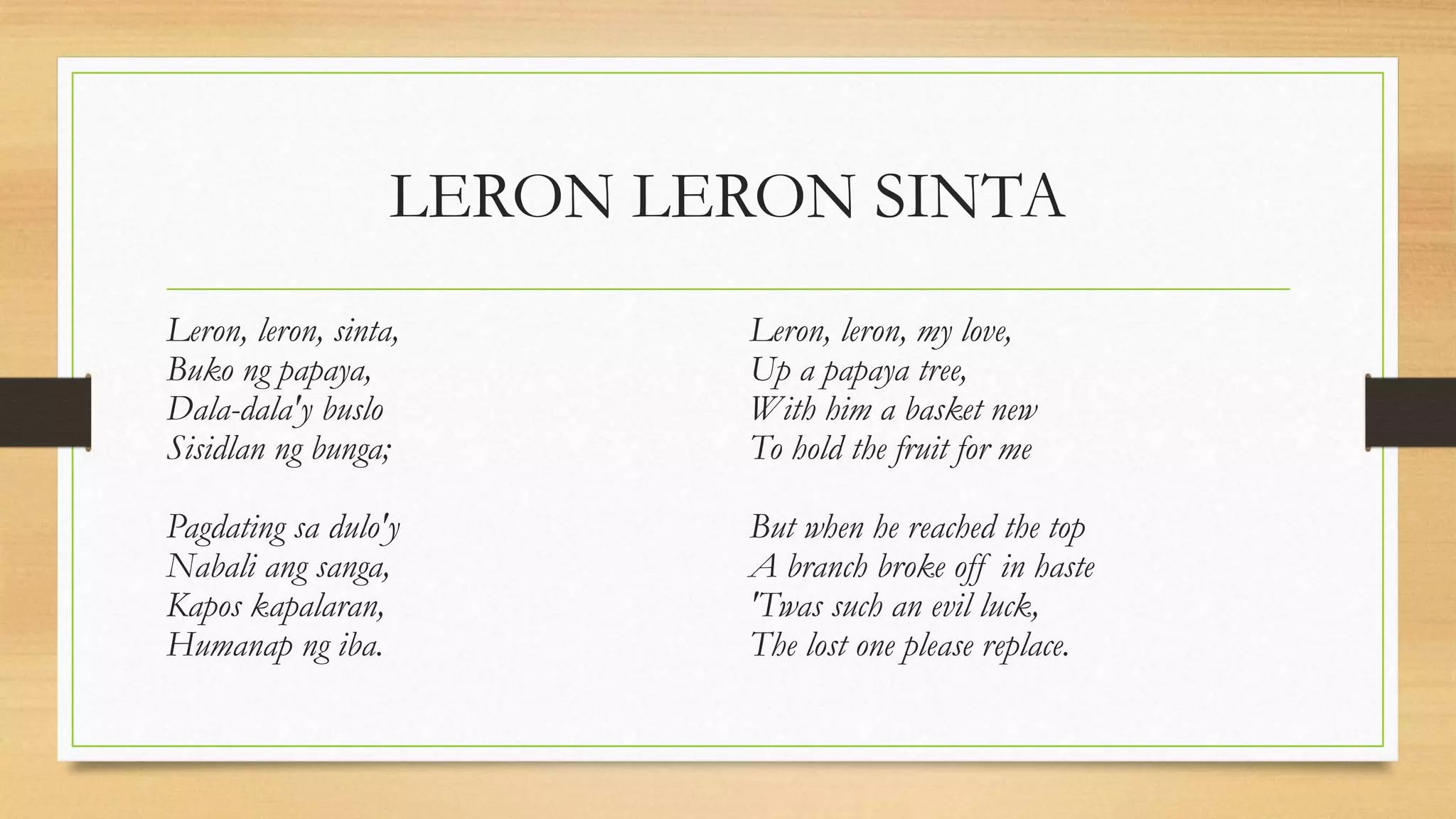 National Capital Region Philippines Literature | PPTX