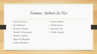 National Capital Region Philippines Literature | PPTX