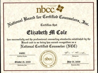 National Certified Counselor (NCC)
