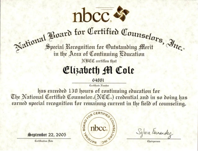 National Certified Counselor (NCC)
